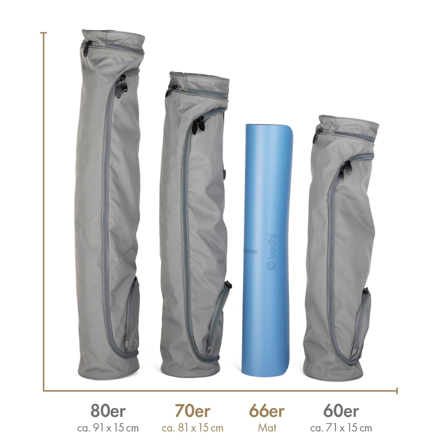 Porta Tappetino yoga ASANA 70 impermeabile - Grigio/Blu